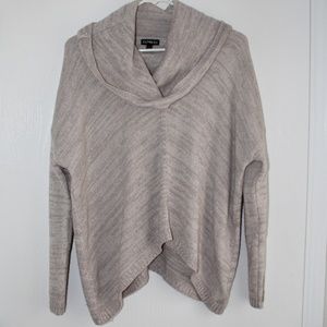Express | Sweaters | Express Xs Oversized Beige Gray Cowl Neck Sweater ...